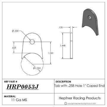 Engine Stand Plate, MS, 0.180" Thick - Hepfner Racing Products