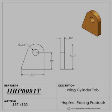 Tab, Outer Frame Rail Wing, 0.187" Thick, 4130 - Hepfner Racing ...