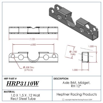 Midget Axle LH Bracket - Hepfner Racing Products