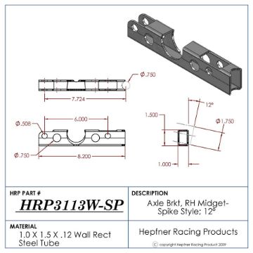 Midget Axle RH Bracket - Hepfner Racing Products