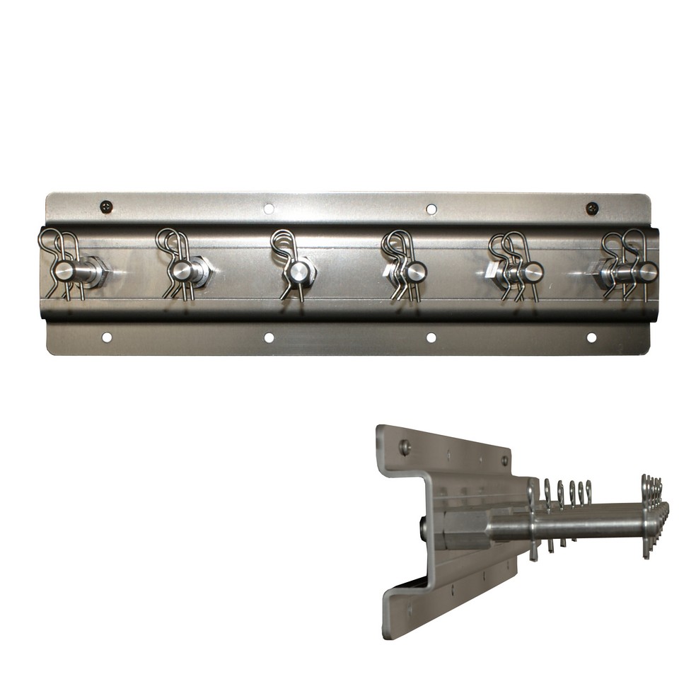 Shock Rack Wall Mount 15" Long Double Row 6 Position, Includes Pins ...
