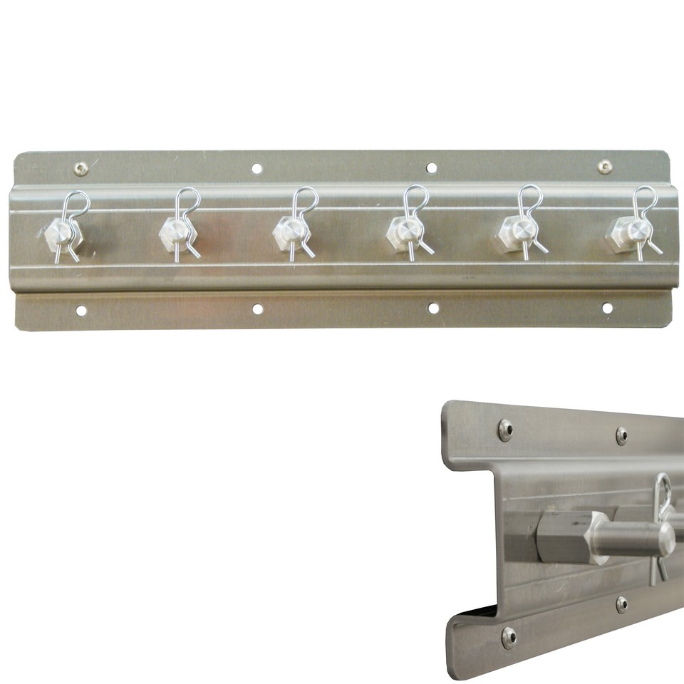 Shock Rack Wall Mount 15" Long Single Row 6 Position, Includes Pins ...