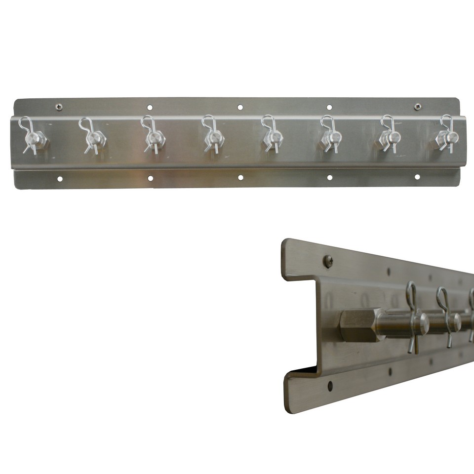 Shock Rack Wall Mount 20" Long Single Row 8 Position, Includes Pins ...