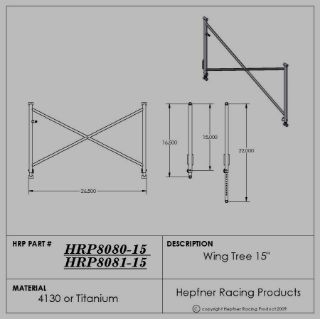 Tubular Wing Tree 15" Titanium - Hepfner Racing Products