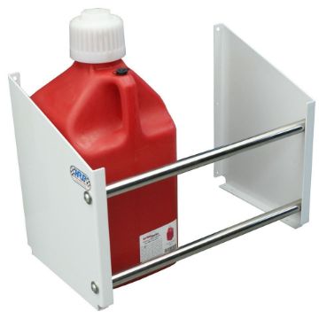 Fuel Jug Rack, Floor Mount, Holds Up To 4 Jugs, White Powder Coat End ...