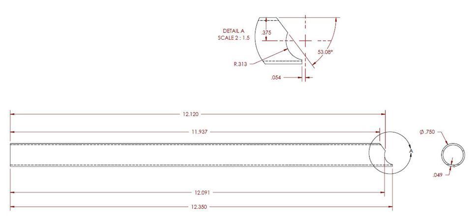 Jacobs Ladder Diagonal Tube - 12.35 - Hepfner Racing Products