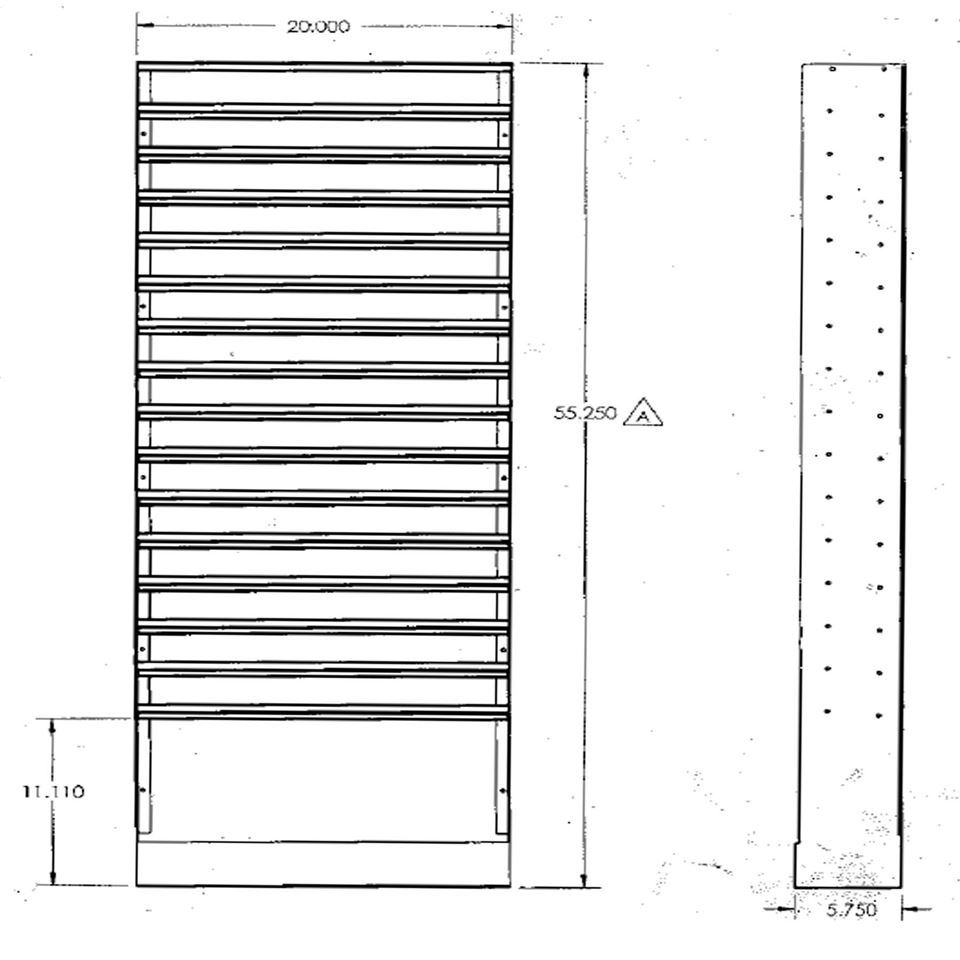 Wall Cabinet Gear Case Shelf Insert, 22.5" Wide Insert, Tall - Hepfner ...