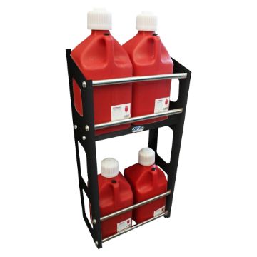 Jug Rack, Two Level, 6 Place, Black - Hepfner Racing Products