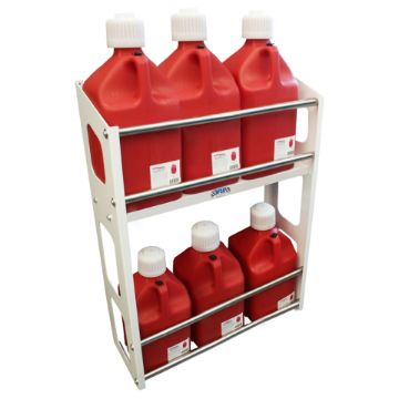 Fuel Jug Rack, Two Level, Holds Up To 8 Jugs, White - Hepfner Racing ...