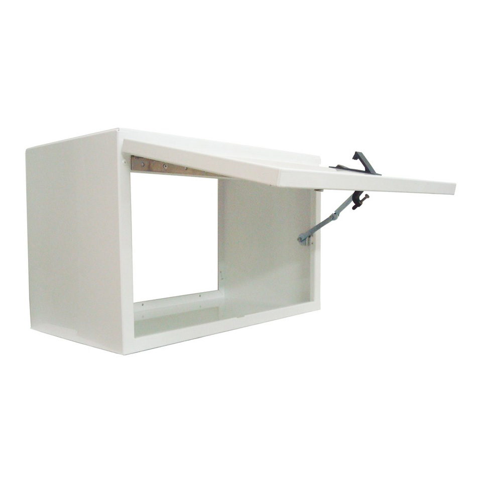 Overhead Cabinet, 24.0" Length, Single Flip Up Door, White Powder Coat ...