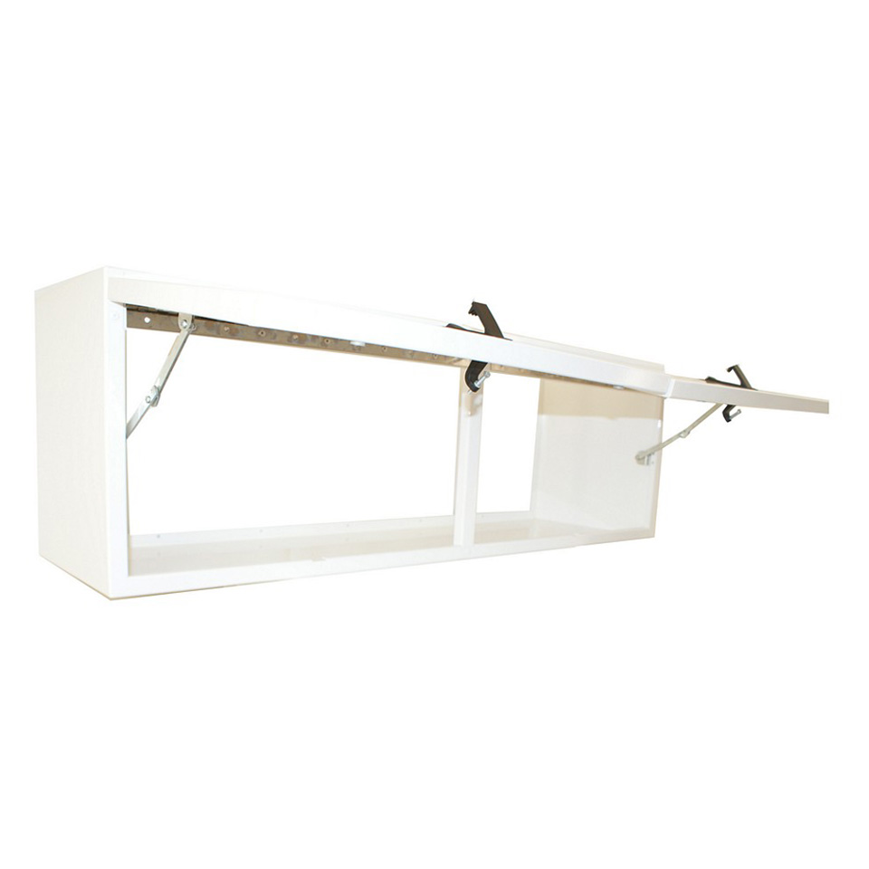 Overhead Cabinet, 48.0" Length, Double Flip Up Door, White Powder Coat ...